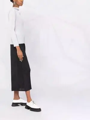 Issey Miyake Plissé Mock Neck Top