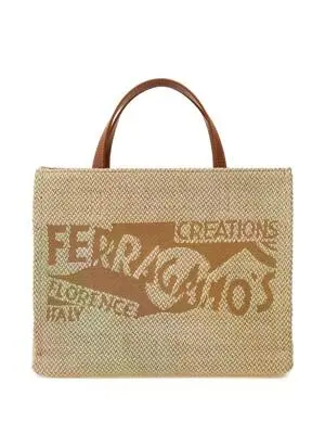 FERRAGAMO Logo-embroidered Tote Bag