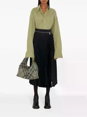 Burberry Peg Checked Tote Bag - Neutrals