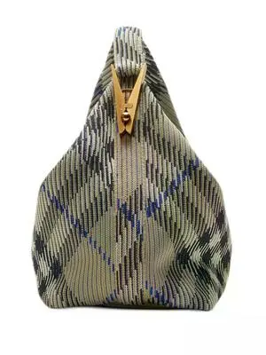 Burberry Peg Checked Tote Bag - Neutrals