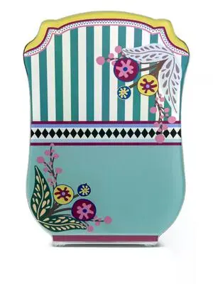 VESTA Floral-embellished Decorative Plate - Blue