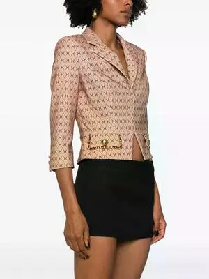 Elisabetta Franchi Diamond-print Cropped Jacket