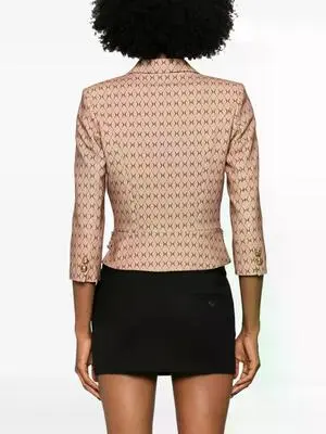Elisabetta Franchi Diamond-print Cropped Jacket