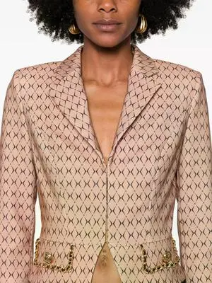 Elisabetta Franchi Diamond-print Cropped Jacket