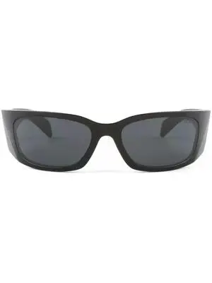 Prada Symbole Wraparound-frame Sunglasses - Black