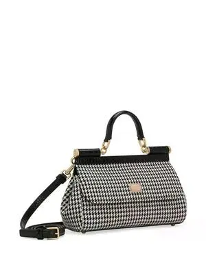Dolce & Gabbana Medium Sicily Houndstooth Tote