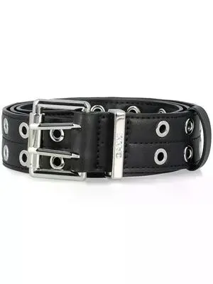 GANNI Double Eyelet Belt - Black