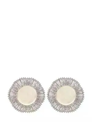 FANTASIA BY DESERIO Faux-pearl And Crystal Embellished Button Earrings