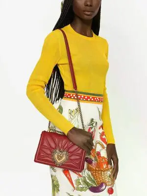 Dolce & Gabbana Medium Devotion Quilted Shoulder Bag - Red