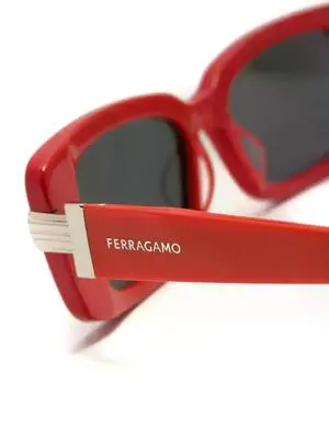 FERRAGAMO Rectangle-frame Sunglasses - Red