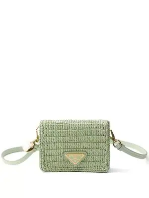 Prada Crochet Card Holder Green