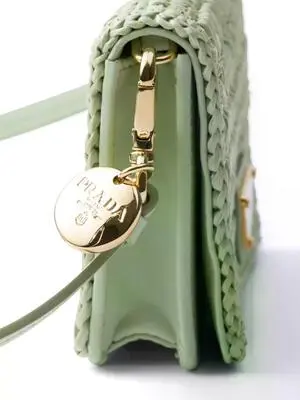 Prada Crochet Card Holder - Green