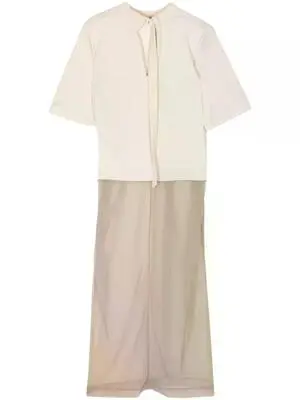 Toga Paneled Short-sleeve Dress