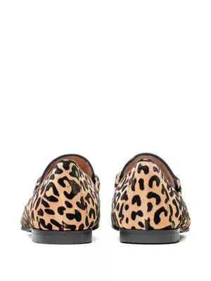 POCHE PARIS Abelle Leopard Print Loafers - Neutrals