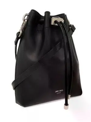 JIMMY CHOO Mini Cinch Leather Bucket Bag - Black
