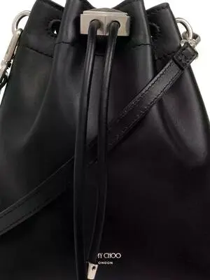 JIMMY CHOO Mini Cinch Leather Bucket Bag - Black