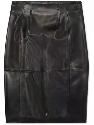 Brooks Brothers High-waisted Leather Pencil Skirt - Black