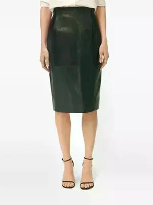 Brooks Brothers High-waisted Leather Pencil Skirt