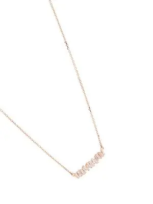 SUZANNE KALAN 18k Rose Baguette-cut Diamond Bar Necklace
