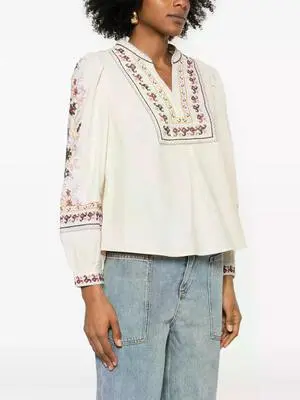 Ba&sh Caloe Floral Embroidered Blouse