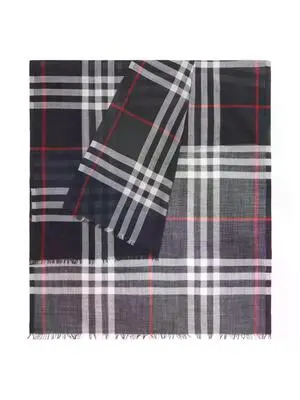 Burberry Check Wool-silk Scarf - Black