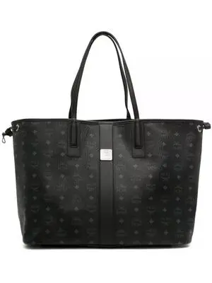 Mcm Large Liz Reversible Tote Bag - Black