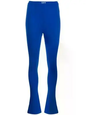 Off-White Side-slit High-waisted Leggings - Blue