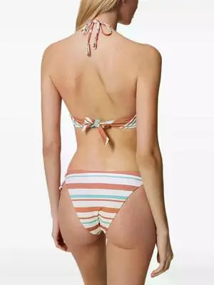 TWINSET Striped Bikini Bottoms With Side Ties - Neutrals