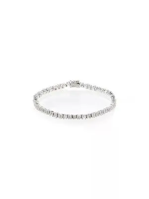 SUZANNE KALAN 18kt White Gold Diamond Mini Tennis Bracelet - Silver