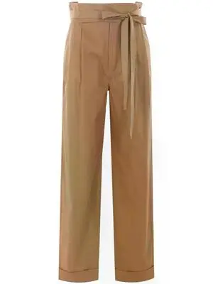 Saint Laurent Cotton Trousers With Front Tie Detail