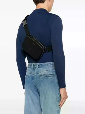 Sandro Reconstituted Leather Saffiano Patterned Small Bag With Adjustable Shoulder Strap