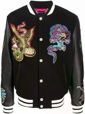 Philipp Plein Varsity Bomber Jacket - Black