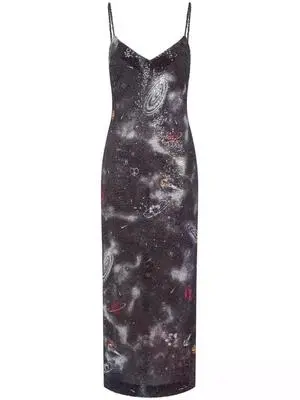 Moschino Astral Pattern Maxi Dress - Grey