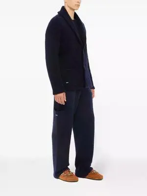 Alanui Ribbed Shawl Collar Cardigan - Blue