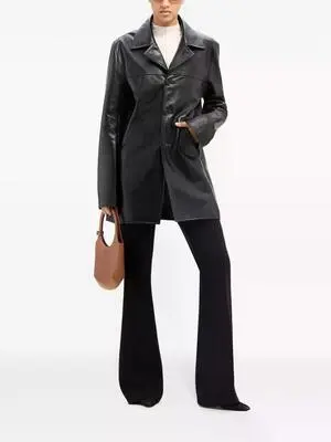 COURREGES Notched Lapel Tailored Leather Jacket