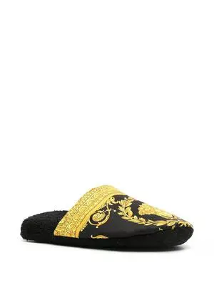 Versace I ♡ Baroque Slides - Black
