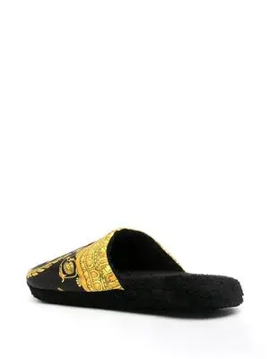 Versace I ♡ Baroque Slides - Black