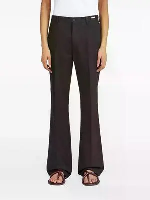 FERRAGAMO Flared Cotton Chino Trousers