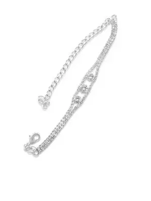 HZMER JEWELLERY Rhinestone-embellished Bracelet - Silver