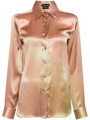 TOM FORD Long-sleeved Silk-satin Shirt