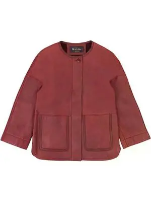 Loro Piana Collarless Leather Evening Jacket
