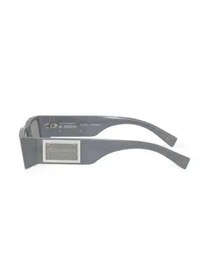 Dolce & Gabbana Rectangle-frame Logo-plaque Sunglasses - Blue