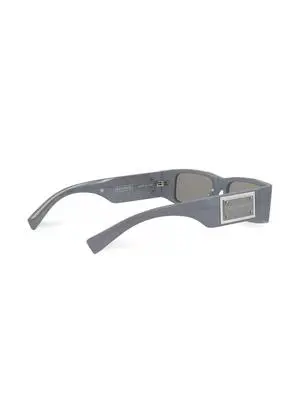 Dolce & Gabbana Rectangle-frame Logo-plaque Sunglasses - Blue