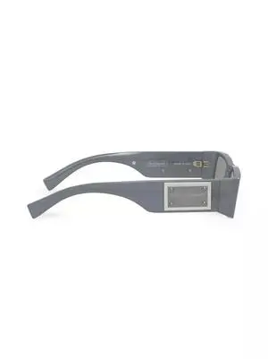 Dolce & Gabbana Rectangle-frame Logo-plaque Sunglasses - Blue