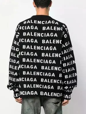 Balenciaga Intarsia-knit Logo Jumper