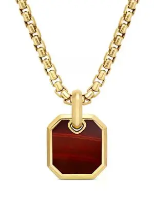 David Yurman 18kt Yellow Gold Roman Tiger Eye Amulet - Red