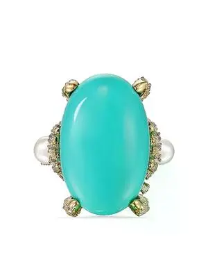 ANABELA CHAN 18kt Yellow Gold Mermaid Turquoise Cocktail Ring - Blue