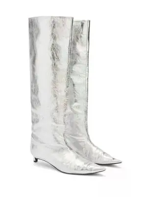 JIL SANDER 30mm Metallic Knee Boots