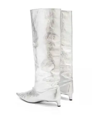 JIL SANDER 30mm Metallic Knee Boots