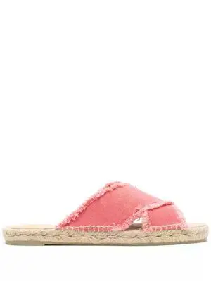 CastaÑer Frayed-detailing Canvas Espadrilles - Pink